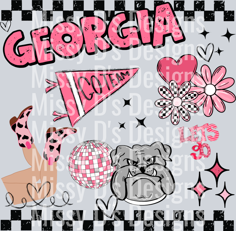 preppy mascots pink Georgia bulldogs – Missy D's Designs